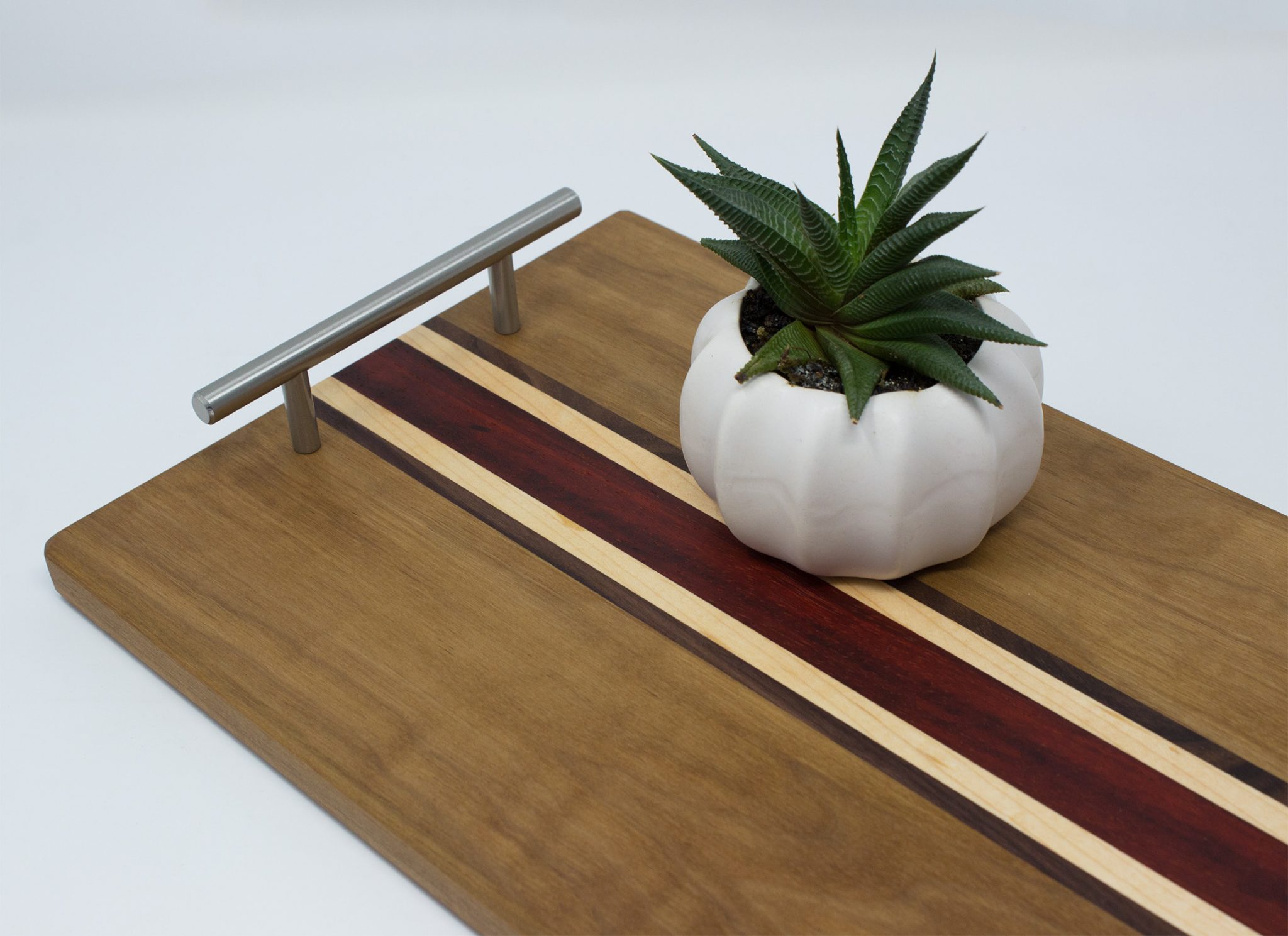 Light Walnut with Maple and Padauk Striped Serving Tray – Rockford ...