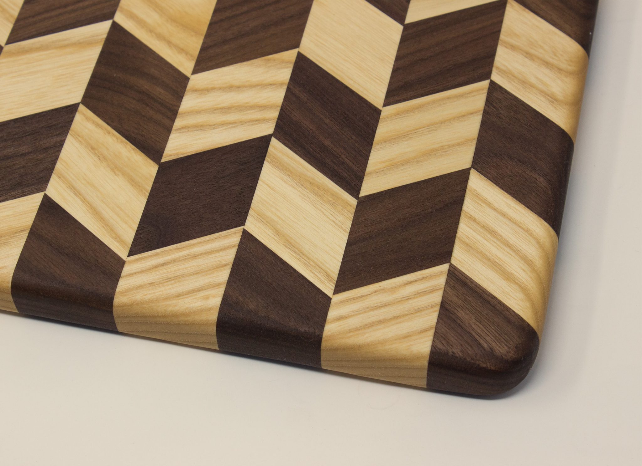 Chevron Cutting Board – Walnut and Ash – Rockford Woodcrafts