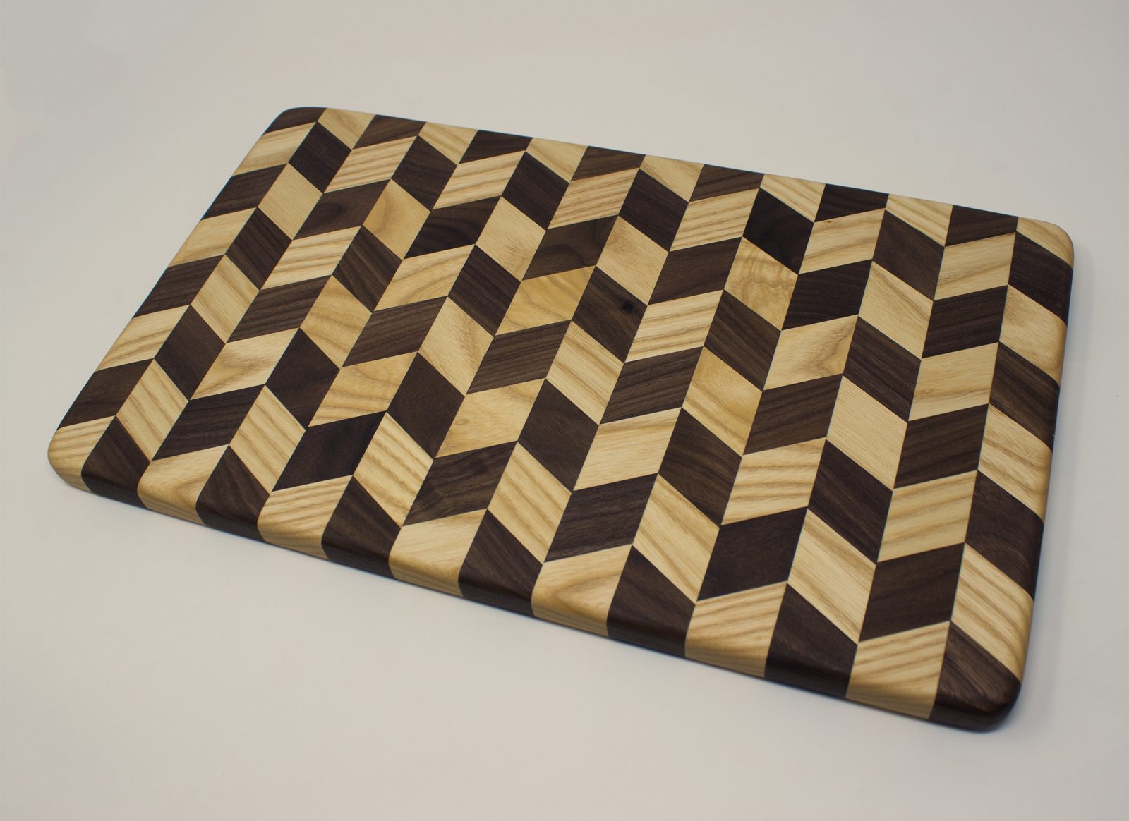 Chevron Cutting Board – Walnut and Ash – Rockford Woodcrafts