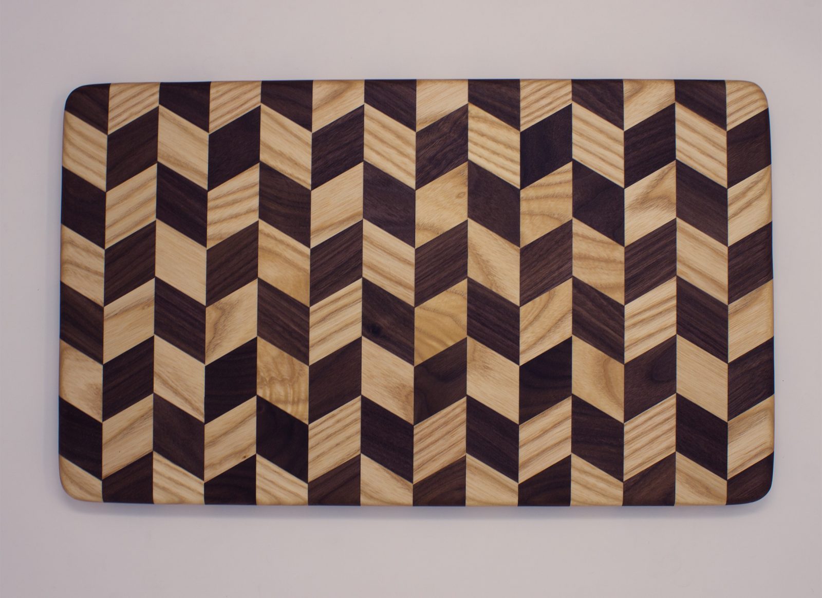 Chevron Cutting Board – Walnut and Ash – Rockford Woodcrafts